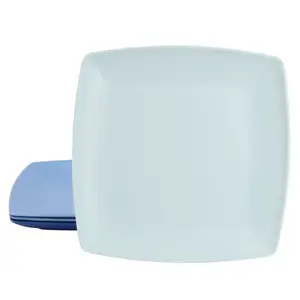 GIBSON HOME Grayson 4 Piece 10.5 Inch Square Melamine Dinner Plate Set