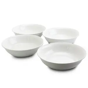 GIBSON HOME Wide 8.75 In. Stoneware Dinner And Serving Bowls - White