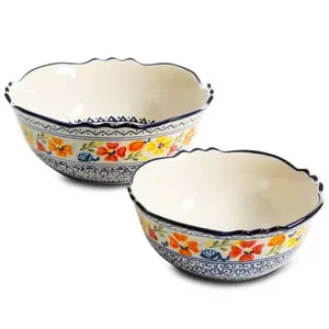 GIBSON HOME Luxembourg 2 Piece Stoneware Bowl Set - White