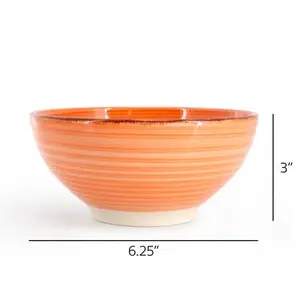 ELAMA Color Ridge 6.25 Inch 6 Piece Round Stoneware Bowl Set