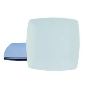 GIBSON HOME Grayson 4 Piece 8.5 Inch Square Melamine Dessert Plate Set - Assorted