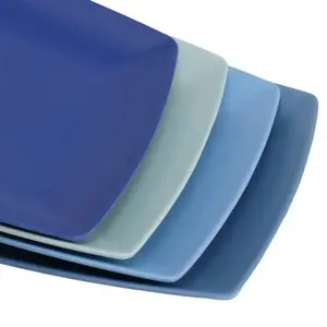 GIBSON HOME Grayson 4 Piece 8.5 Inch Square Melamine Dessert Plate Set