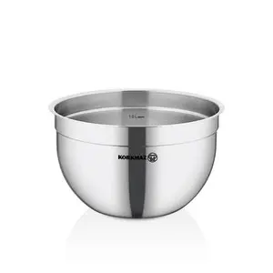 KORKMAZ Gastro Proline 5.4 Quart Stainless Steel Mixing Bowl - Silver