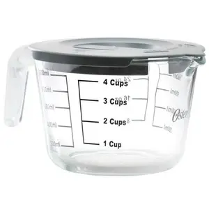 OSTER Coolidge 4 Cup Glass Measuring Cup With Snap On Lid - Clear