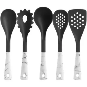 OSTER 5 Piece Nylon Kitchen Tool Set Marble - White Marble