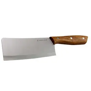 GIBSON HOME Seward 6 Inch Stainless Steel Cleaver With En Handle - Wood