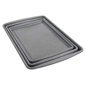 OSTER 3 Piece Carbon Steel Cookie Sheet Set - Grey