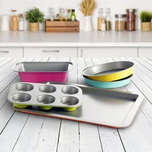 GIBSON HOME Color Splash Lyneham 5 Pc Carbon Steel Bakeware Set