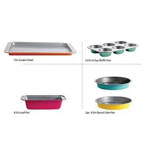 GIBSON HOME Color Splash Lyneham 5 Pc Carbon Steel Bakeware Set