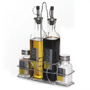 GIBSON HOME General Store 4-piece Condiment Set With Wire Caddy