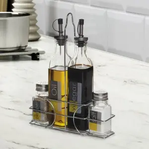 GIBSON HOME General Store 4-piece Condiment Set With Wire Caddy