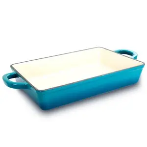 CROCK-POT 13 In. Enameled Cast Iron Lasagna Pan - Blue