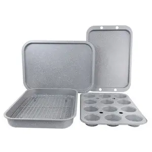 OSTER 5 Piece Carbon Steel Roasting And Baking Set - Grey