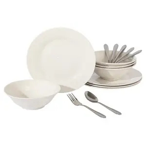 GIBSON EVERYDAY Everyday Yarbury 16 Piece Fine Certamic Dinnerware Set - White