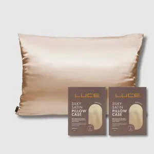 LUCE Silky Satin Pillow Case 2 Pieces - Champagne
