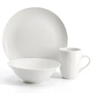 GIBSON HOME Wintercap 12 Piece Fine Ceramic Dinnerware Set