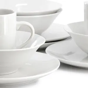 GIBSON HOME Wintercap 12 Piece Fine Ceramic Dinnerware Set