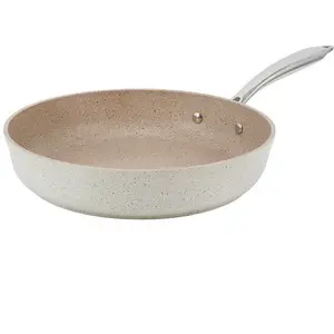 KORKMAZ Granita Aluminum Nonstick 12 Inch Frying Pan - Beige