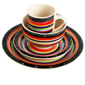 GIBSON HOME Casa Stellar 16 Piece Round Stoneware Dinnerware Set