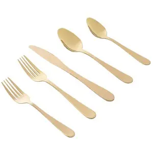 GIBSON HOME Stravidia 20 Piece Flatware Set Stainless Steel - Metallic Gold