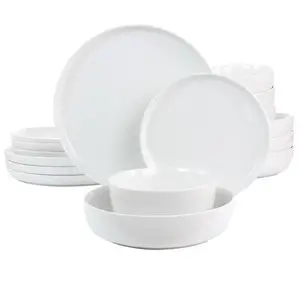 GIBSON HOME Deco 16 Piece Fine Ceramic Dinnerware Set - White