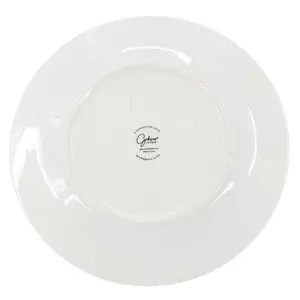 GIBSON HOME Green Loops 12 Piece Round Fine Ceramic Dinnerware Set