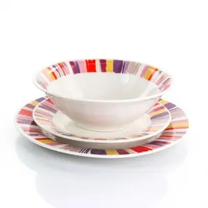 GIBSON HOME Orleans 12 Piece Ceramic Dinnerware Set