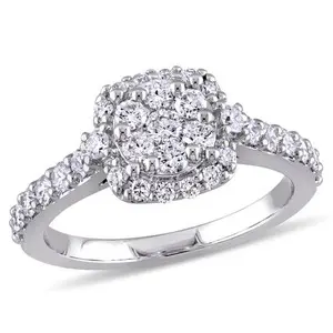 JULIANNA B. Diamond Cluster Halo Engagement Ring 14k - 14k White Gold
