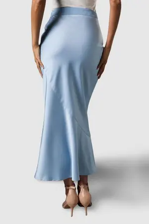 Coast Satin Detail Fitted Midi Skirt