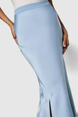 Coast Satin Detail Fitted Midi Skirt