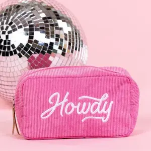 TOTALEE GIFT Howdy Corduroy Cosmetic Bag