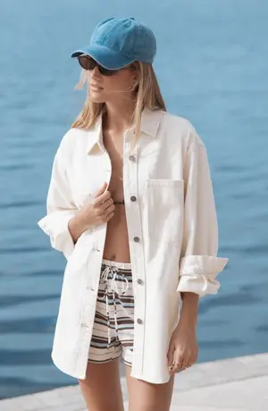 PETAL & PUP Toto Denim Shacket - Ivory