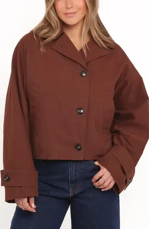 PETAL & PUP Cotton Twill Crop Trench Coat