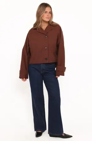 PETAL & PUP Cotton Twill Crop Trench Coat
