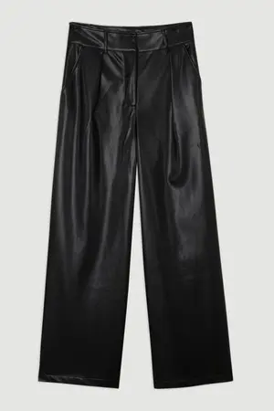 Karen Millen Faux Leather Wide-leg Pants