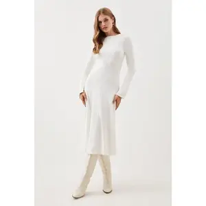 Karen Millen Knit Wool Look Full Skirt Midi Dress