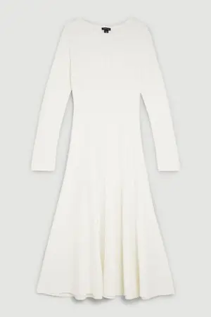 Karen Millen Knit Wool Look Full Skirt Midi Dress
