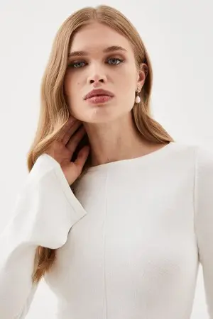 Karen Millen Knit Wool Look Full Skirt Midi Dress