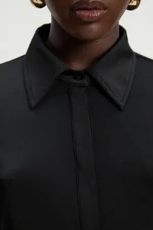 Karen Millen Drapey Crepe Slim Collared Shirt