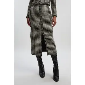 Karen Millen Textured Tweed Belted Pencil Skirt - Multi