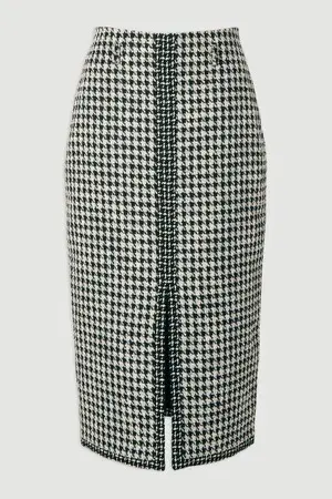 Karen Millen Textured Tweed Belted Pencil Skirt