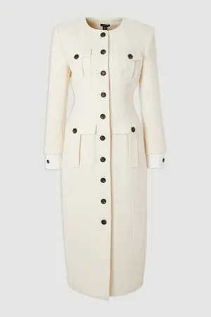 Karen Millen Tailored Pocket Front Midi Dress