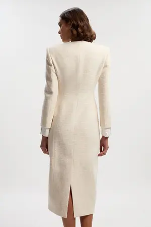 Karen Millen Tailored Pocket Front Midi Dress