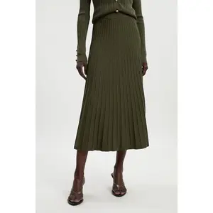 Karen Millen Textured Knit Pleated Midi Skirt