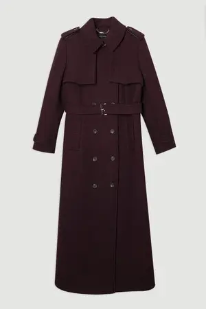 Karen Millen Petite Wool Trench Maxi Coat