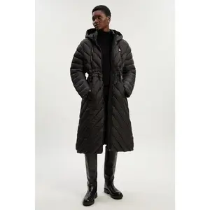 Karen Millen Petite Packable Knee Length Coat - Black