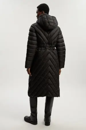 Karen Millen Petite Packable Knee Length Coat - Black