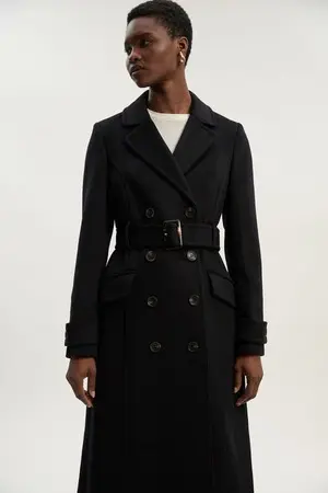 Karen Millen Wool Blend Belted Midi Coat
