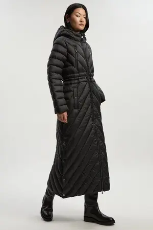 Karen Millen Lightweight Packable Maxi Coat - Black