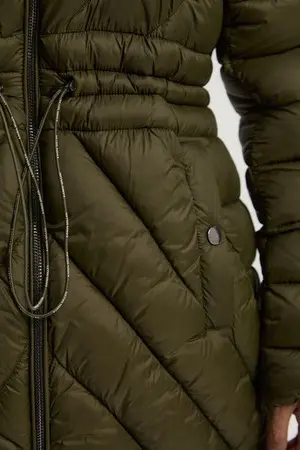 Karen Millen Lightweight Packable Coat - Khaki